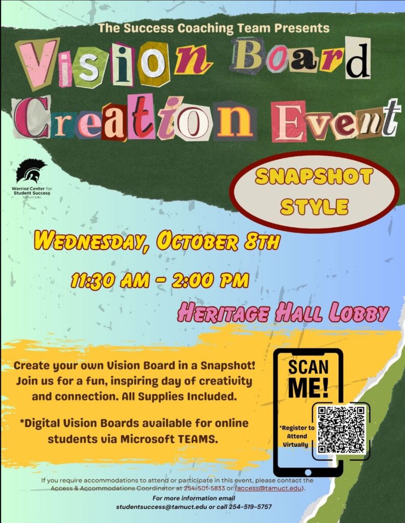 Vision Board Creation Event: SnapShot Style - TAMUCT